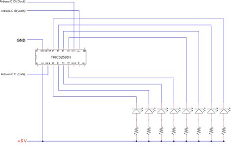 Using Tpic6b595 Shift Register Leds And Multiplexing Arduino Forum