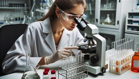 Premium Photo Closeup Of A Research Scientist A Woman With Her Hair