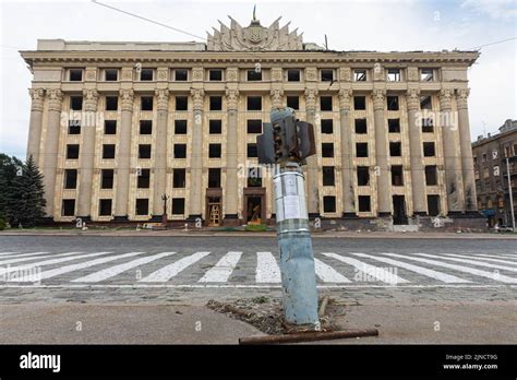 An Unexploded Rocket Seen In The Center Of Freedom Square During The