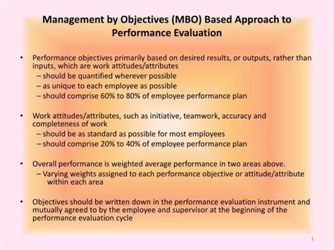 Ppt Management By Objectives Mbo Based Approach To Performance Evaluation Powerpoint