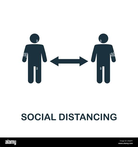 Social Distancing Icon Simple Element From New Normality Collection Filled Monochrome Social