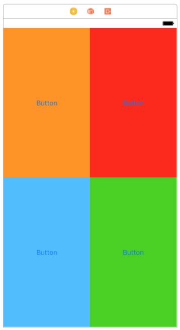 Ios Xcode Split The Screen Into 4 Giant Buttons Stack Overflow