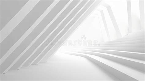 White Abstract Scene With Single Crossed Lines Polygons And Corners