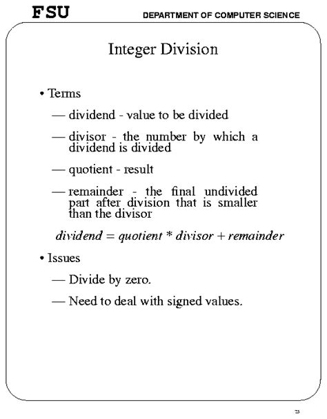 Integer Computer Science