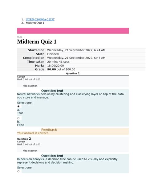 introduction to machine learning midterm quiz 1 pdf machine