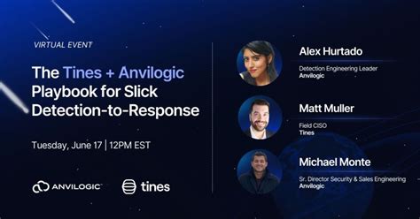 Come Hang Out With Us And Tines As We Drop The Detection To Response… Anvilogic