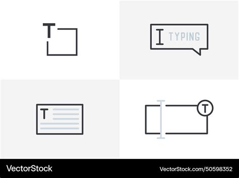 Typing Icon Set With Textarea Type Text Royalty Free Vector