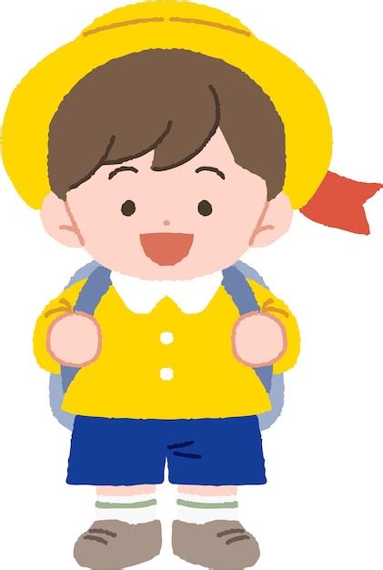 유치원 유니폼을 입은 아이들의 일러스트레이션 프리미엄 벡터