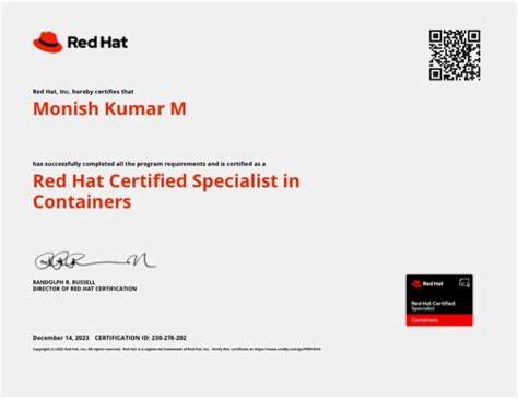 monish kumar m on linkedin redhat certification achievementunlocked