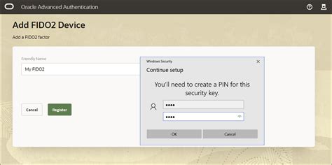 Oracle 고급 인증을 사용하여 Fido2 구성