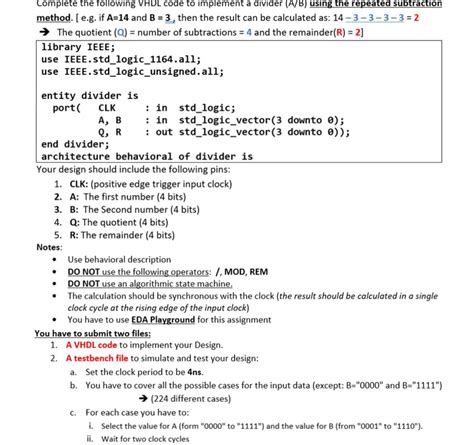 Complete The Following Vhdl Code To Implement A