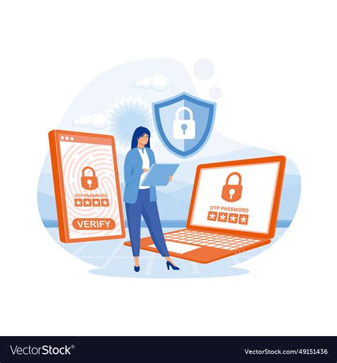 Otp One Time Password For Secure Transaction Vector Image