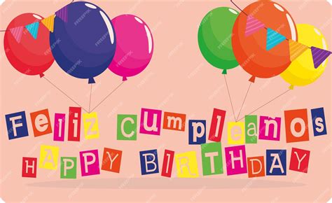 펠리즈 쿰플레노스 생일축하해 프리미엄 벡터