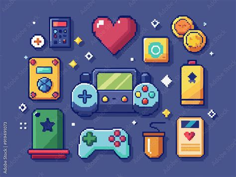 pixel game icon retro video games element arcade ui button digital