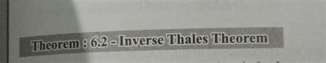 Theorem 62 Inverse Thales Theorem Filo