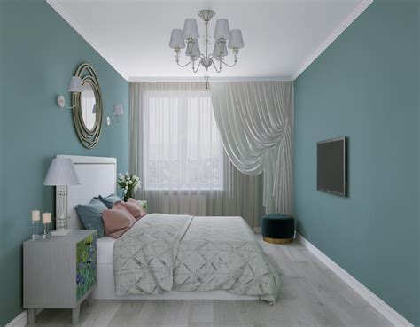 Спальня в холодных тонах Интерьеры спальни Цвета красок интерьер Спальня