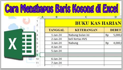 cara menghapus baris kosong di excel neicytekno