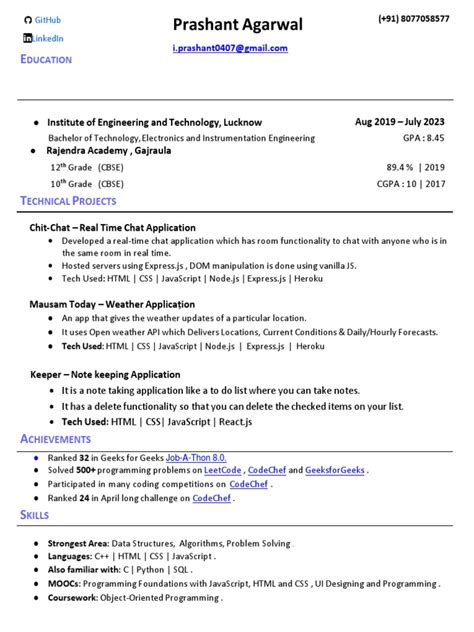 prashant resume pdf