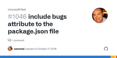 Include Bugs Attribute To The Packagejson File · Issue 1046 · Microsoftfast · Github