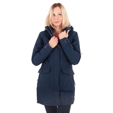 Женская удлиненная куртка Snow Headquarter B8713 Темно синяя купити за 3590 грн в інтернет
