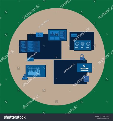 Cyber Security Shapes Models Art Illustrations Stock Vector Royalty