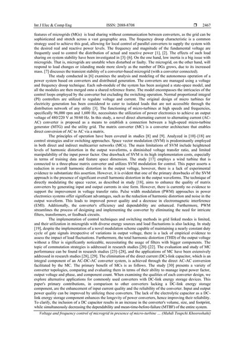 Voltage And Frequency Control Of Microgrid In Presence Of Micro Turbine Interfaced To Matrix