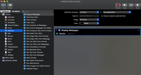 Automator System Wide Shortcut To Open A New Window In Safari Ask