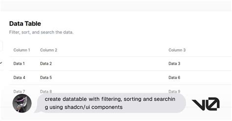 Create Datatable With Filtering Sorting And Searching Using Shadcnui