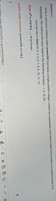 Solved Question 2 Write A Recursive Method Called Power14