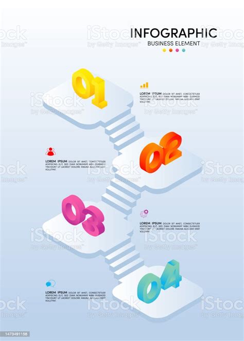 Modern Infographic Business Template And Data Visualization With 4 Options Stock Illustration