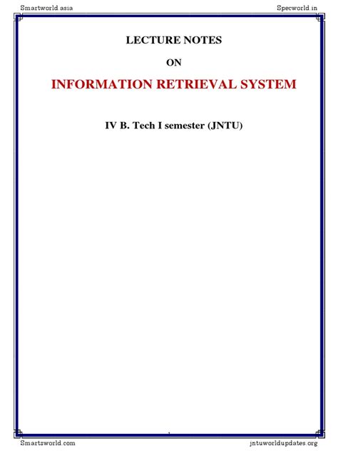 Information Retrieval Systems Pdf