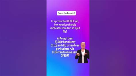 In A Production Cobol Job How Would You Handle Duplicate Records In An Input File Youtube