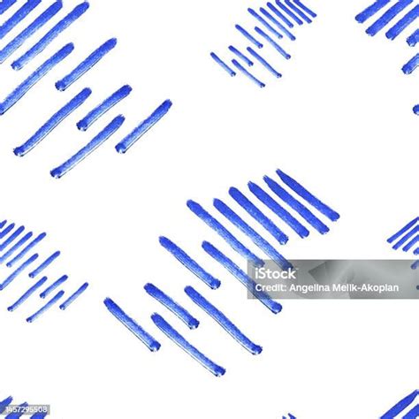 손으로 그린 파란색 마커 획이 있는 매끄러운 패턴 마커의 길고 얇고 두꺼운 흔적 흰색으로 분리된 래스터 그림 거친에 대한 스톡 벡터 아트 및 기타 이미지 Istock