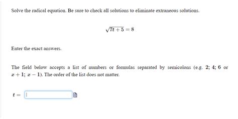 Solved Solve The Radical Equation Be Sure To Check All Chegg Com