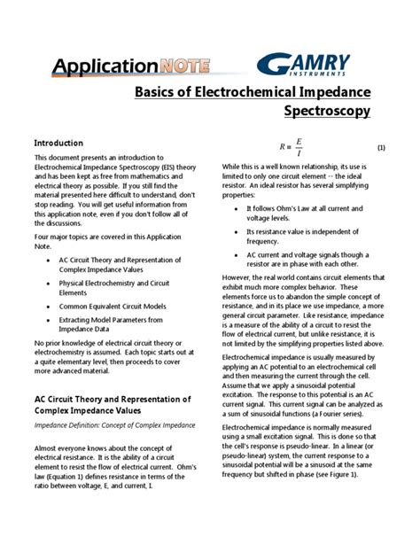Basics Of Eis3 Pdf Electrical Impedance Capacitor