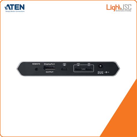 Aten US3311 2 Port 4K DisplayPort USB C KVM Dock Switch With Power Pass