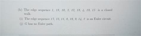 Solved 3 Consider The Graph G Pictured Below In Which The