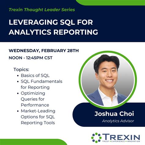 webinar leveraging sql for analytics reporting trexin consulting