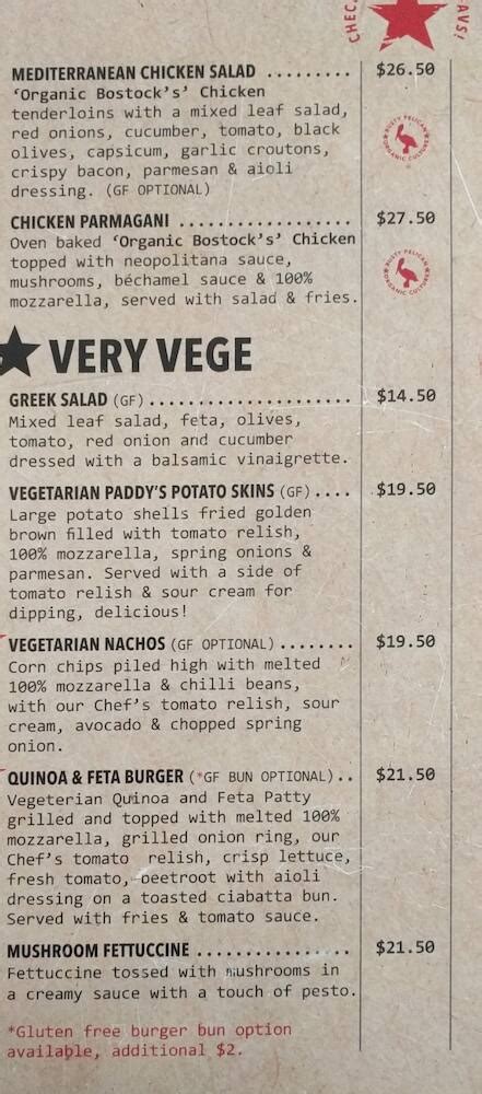 Menu At Rusty Tui Sports Bar Matakana