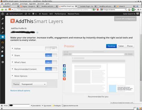 Come Installare Il Plugin Smart Layer By Addthis In Wordpress