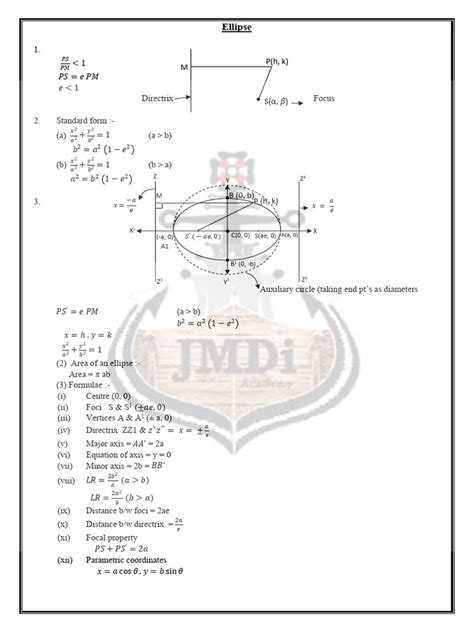 Conics Pdf Ellipse Geometric Shapes