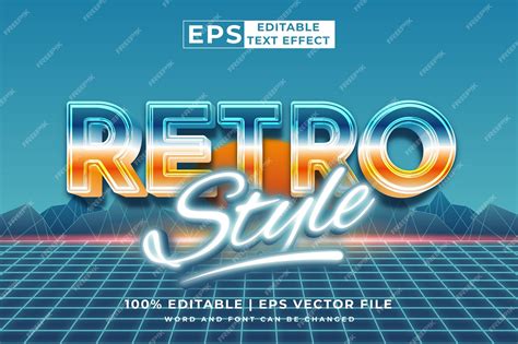 Premium Vector Editable Text Effect Retro 3d 80s Template Style Premium Vector