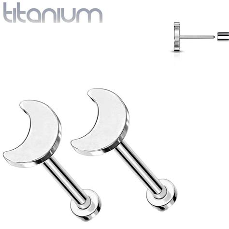 Titanium Threadless Earrings Pierced Universe