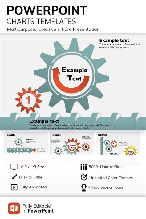 Gears PowerPoint Charts Template For Presentation