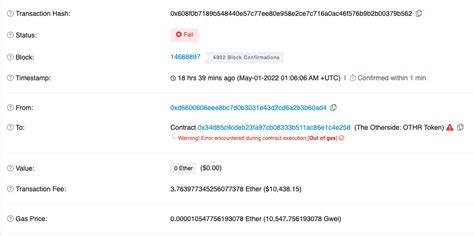 failed transactions gas fees from otherdeed mint r ethereum
