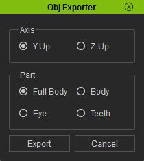Exporting OBJ Characters