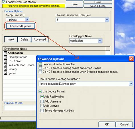 what is the log file format for generating reports with monilog winsyslog