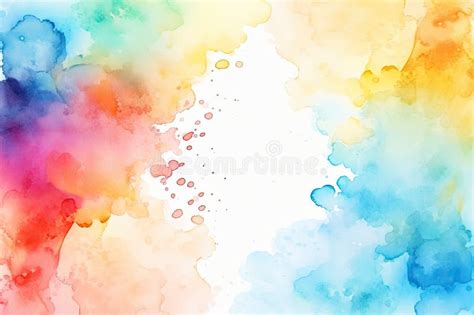 Rainbow Blobs Watercolor Pattern On White Background Abstract Grunge Rainbow Blobs Watercolor Pattern On White Background Abstract Grunge