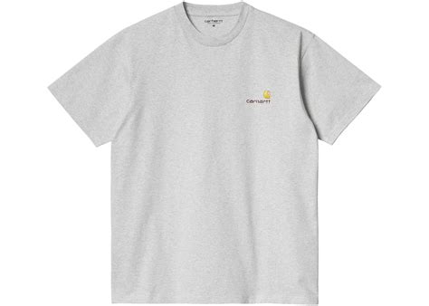 Carhartt Wip Ss American Script T Shirt Ash Heather Mens Ss22 Us