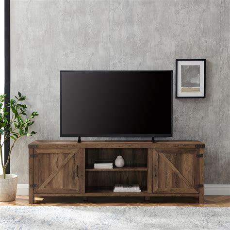 Walker Edison Furniture Company 70 In Rustic Oak Composite Tv Stand 75